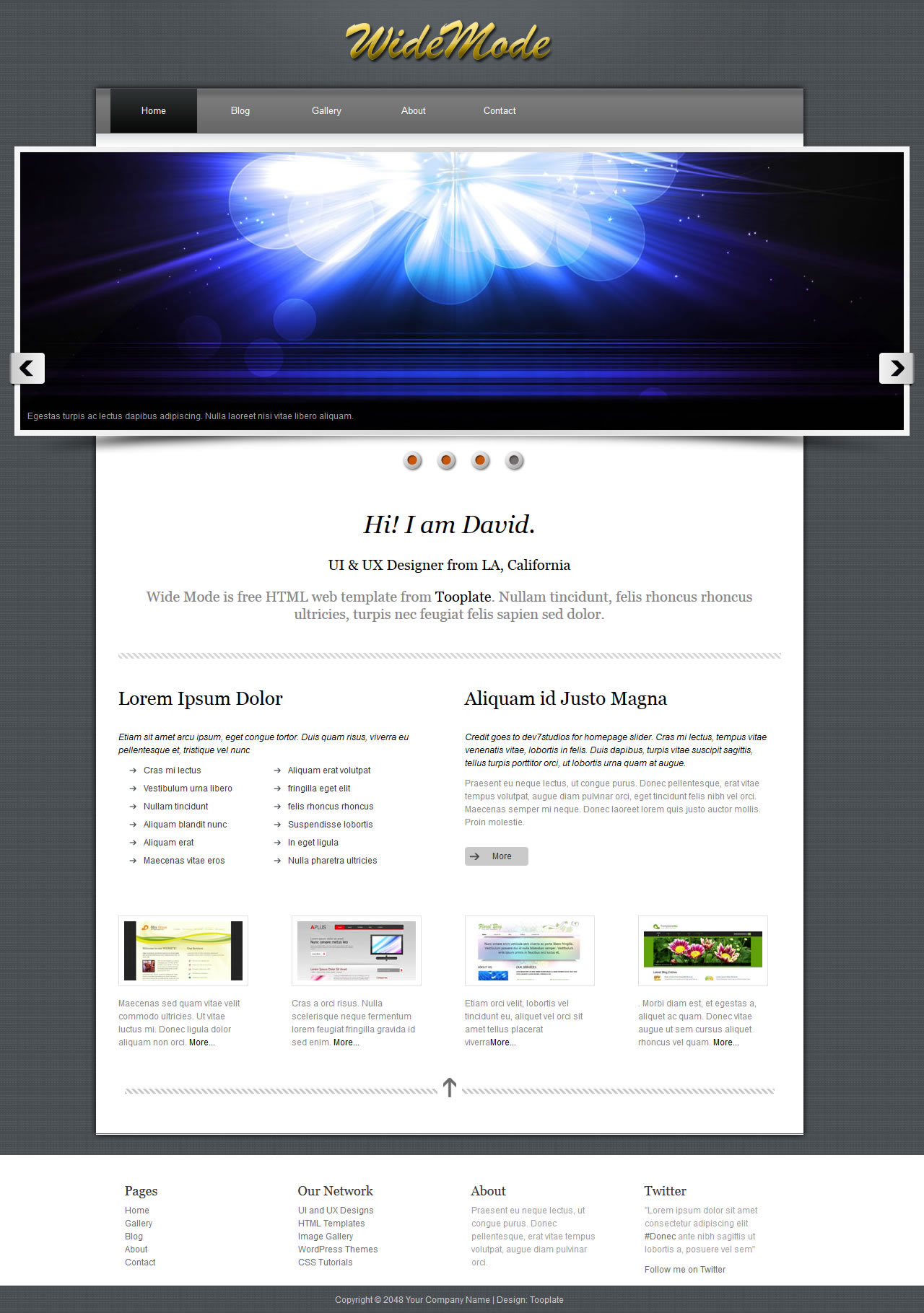 Wide Mode HTML Template by Tooplate